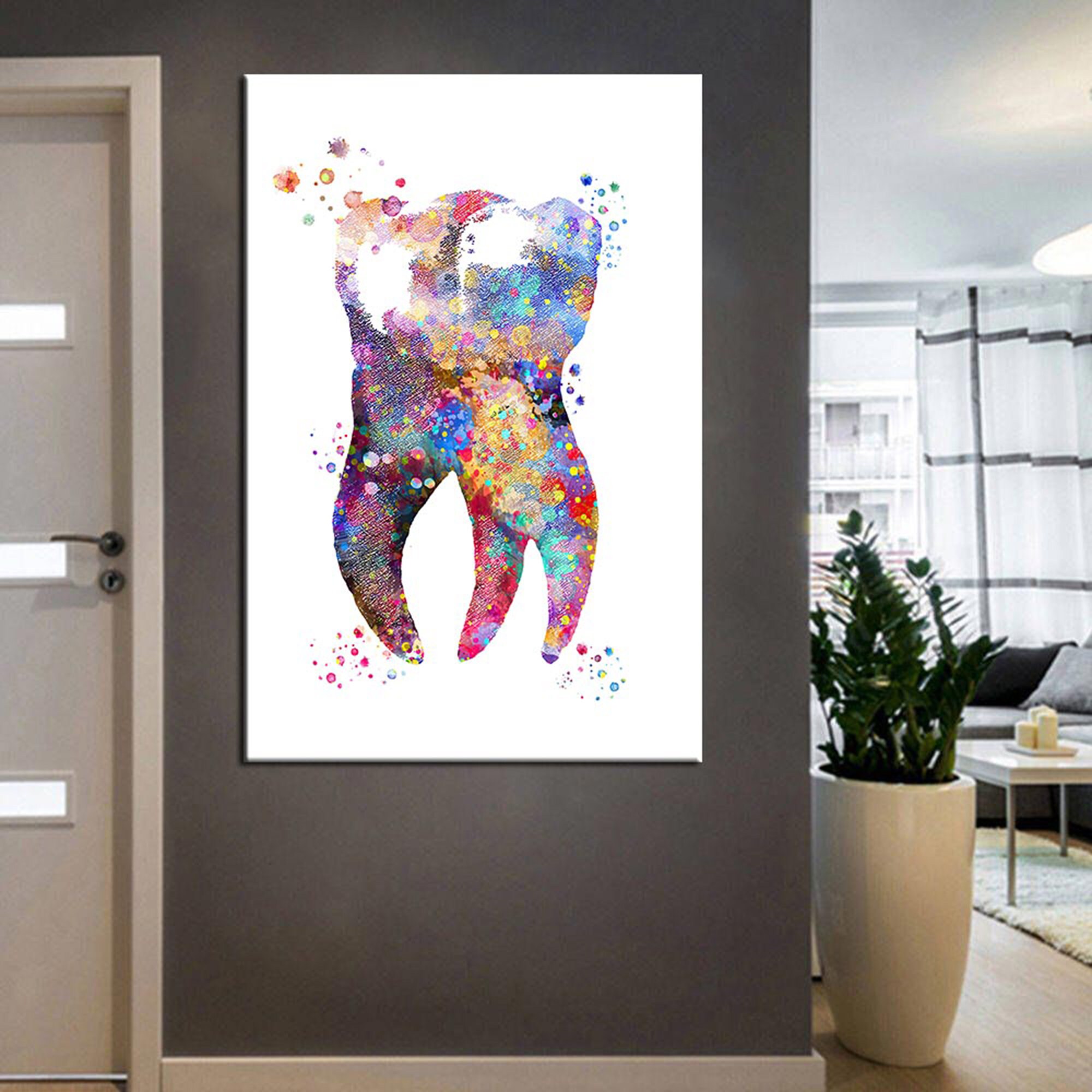 Abstract Dental Clinic, Teeth, Tooth, Dentist, Dental Art Canvas Wall ...