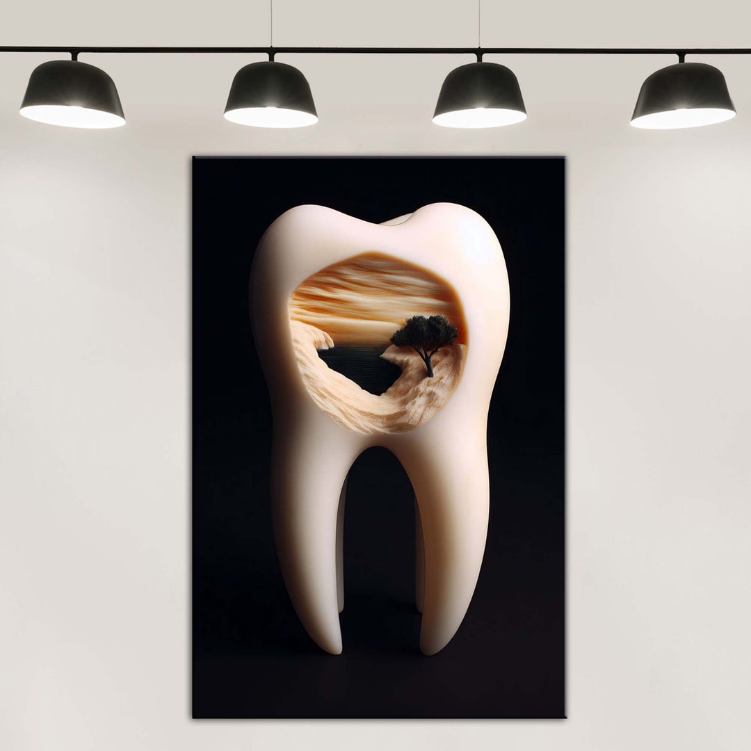 Nature Inside Tooth Canvas Wall Art, Tooth Canvas Wall Art, Abstract ...