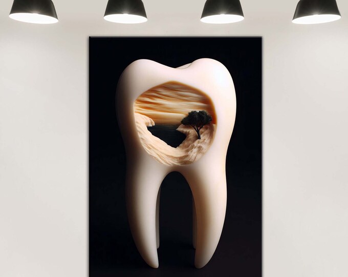 Nature Inside Tooth Canvas Wall Art, Tooth Canvas Wall Art, Abstract ...