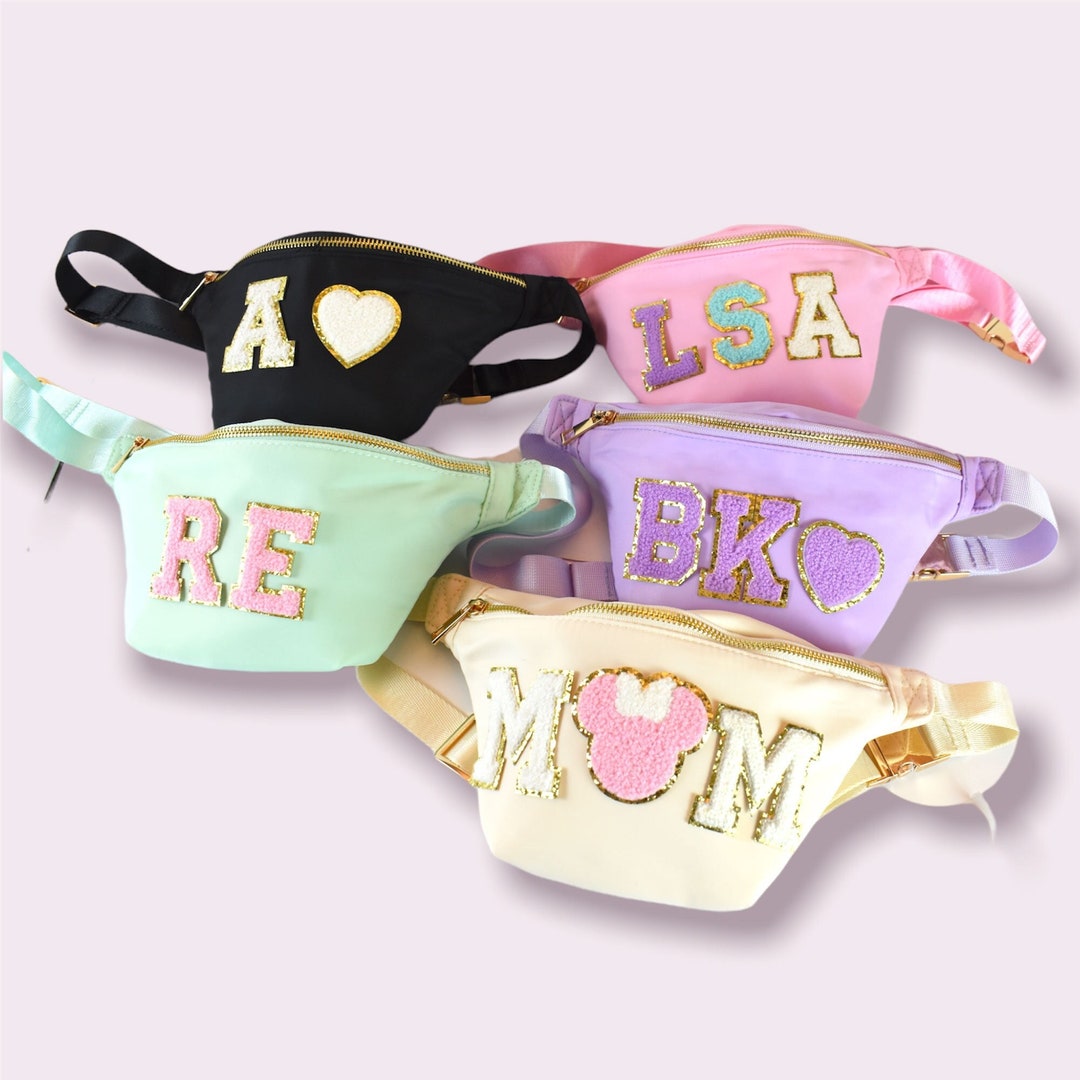 Nylon Fanny Pack With Chenille Patches Custom Patch Fanny Pack Customizable Fanny Pack Varsity ...