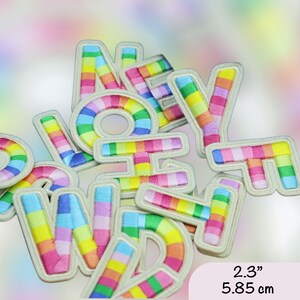 Rainbow Chenille Letters Self-adhesive Colorful Patch Letter Sticker ...