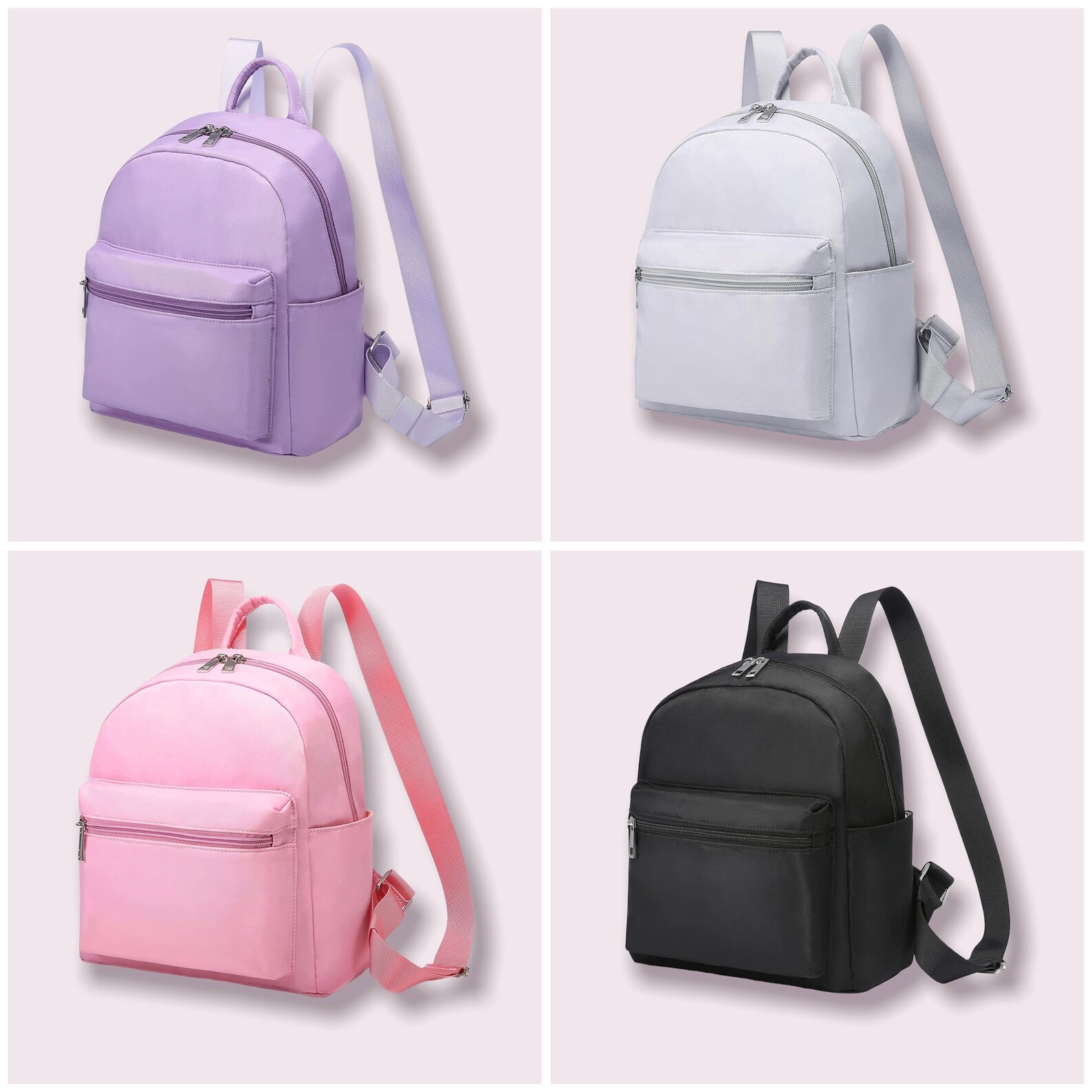 Custom Nylon Mini Backpack With Chenille Letters Personalized Backpack ...