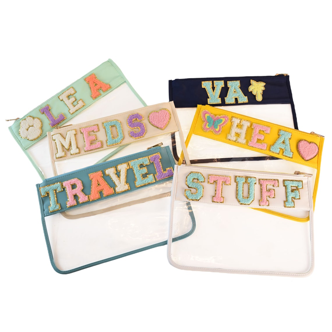 Clear Pouch Bag With Custom Chenille Patches Varsity Chenille - Etsy