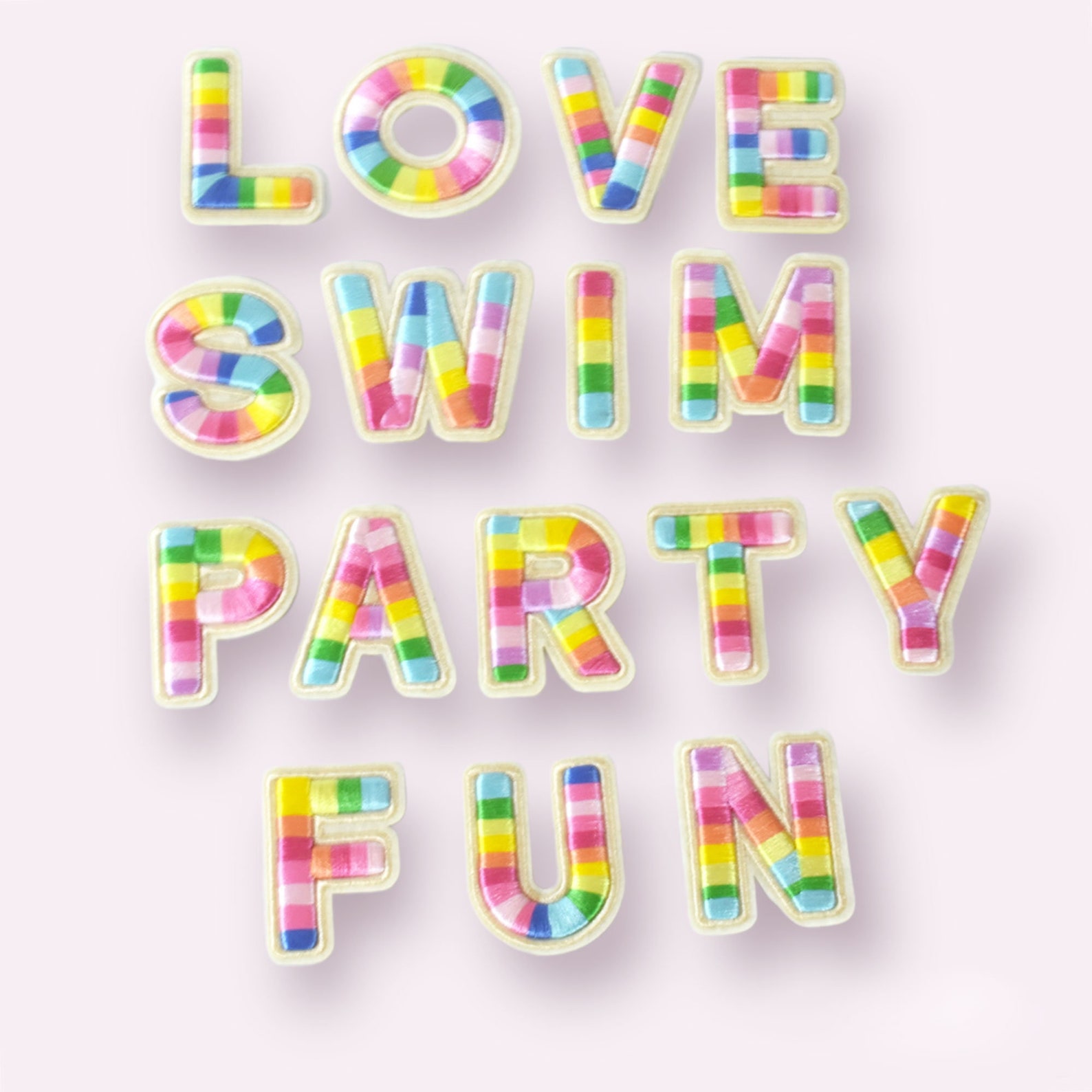 Rainbow Chenille Letters Self-adhesive Colorful Patch Letter Sticker ...