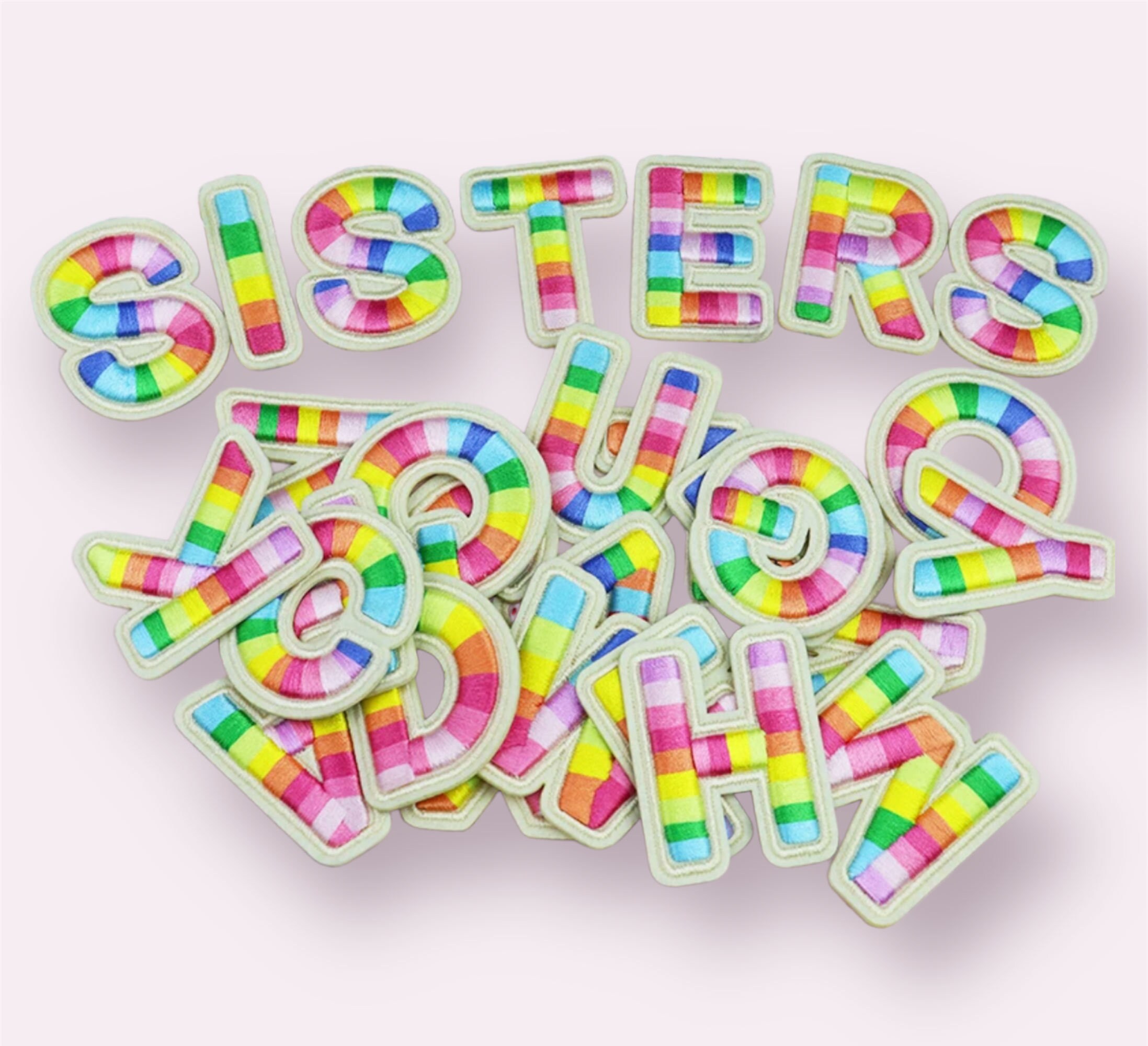 Rainbow Chenille Letters Self-adhesive Colorful Patch Letter Sticker ...