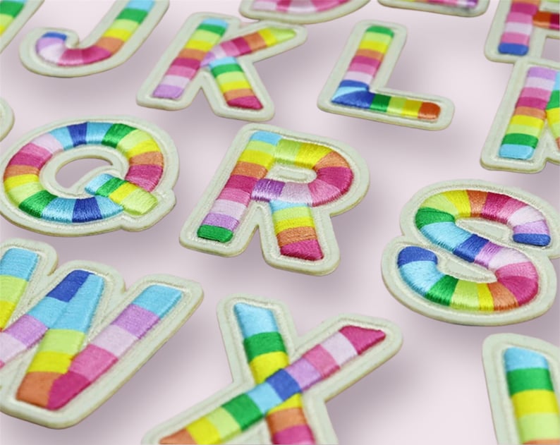 Rainbow Chenille Letters Self-adhesive Colorful Patch Letter - Etsy