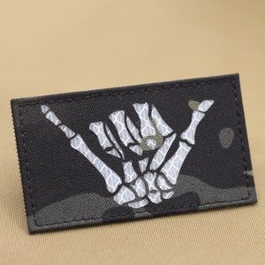 Skeleton Shaka Hang Loose Patch Combat ID Patch Military Patch Infrared ...