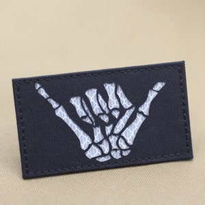 Skeleton Shaka Hang Loose Patch Combat ID Patch Military Patch Infrared ...