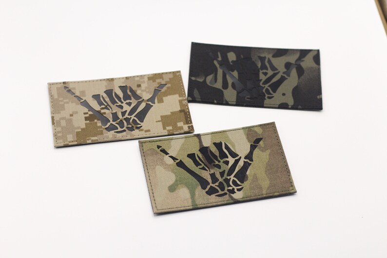 Skeleton Shaka Hang Loose Patch IR Combat ID Patch Military Patch ...