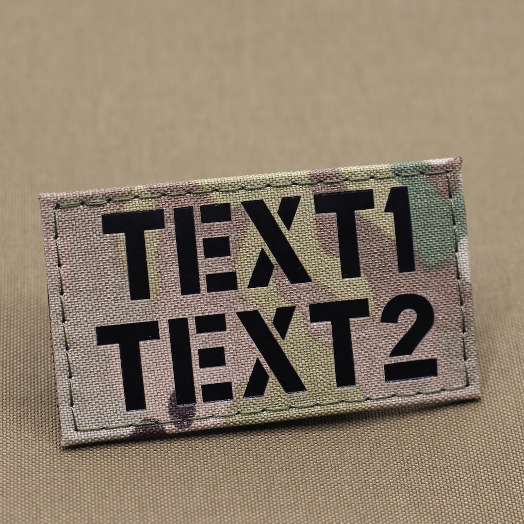 2x3.5inch With Two Text Lines Custom Your Own Text Lasercut Patch Customized IR Combat ID Patch ...