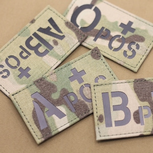 Blood Type Patch Medical Patch IR Combat ID Patch Military Patch ...
