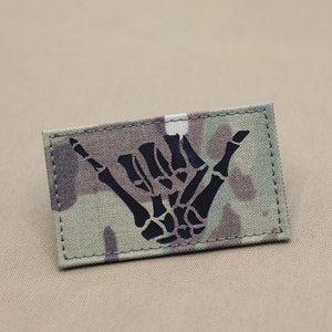 Skeleton Shaka Hang Loose Patch Combat ID Patch Military Patch Infrared ...