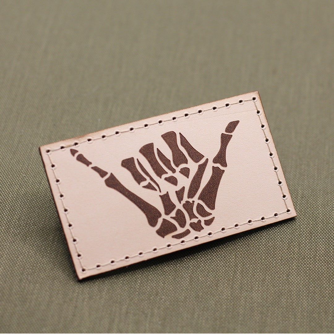 Leather Patch Cowhide Patch Skeleton Shaka Military Patch Tactical ...