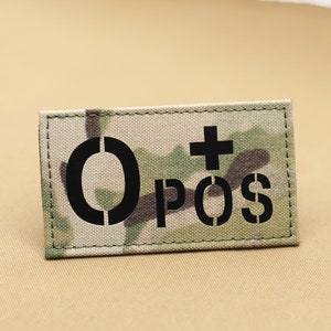 Blood Type Patch Medical Patch IR Combat ID Patch Military Patch ...