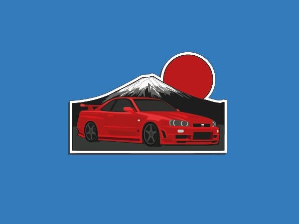 R34 Nissan Skyline Sticker Die Cut Vinyl Sticker - Etsy
