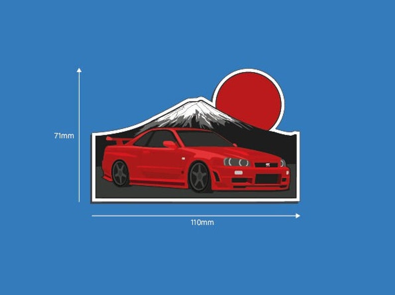 R34 Nissan Skyline Sticker Die Cut Vinyl Sticker - Etsy