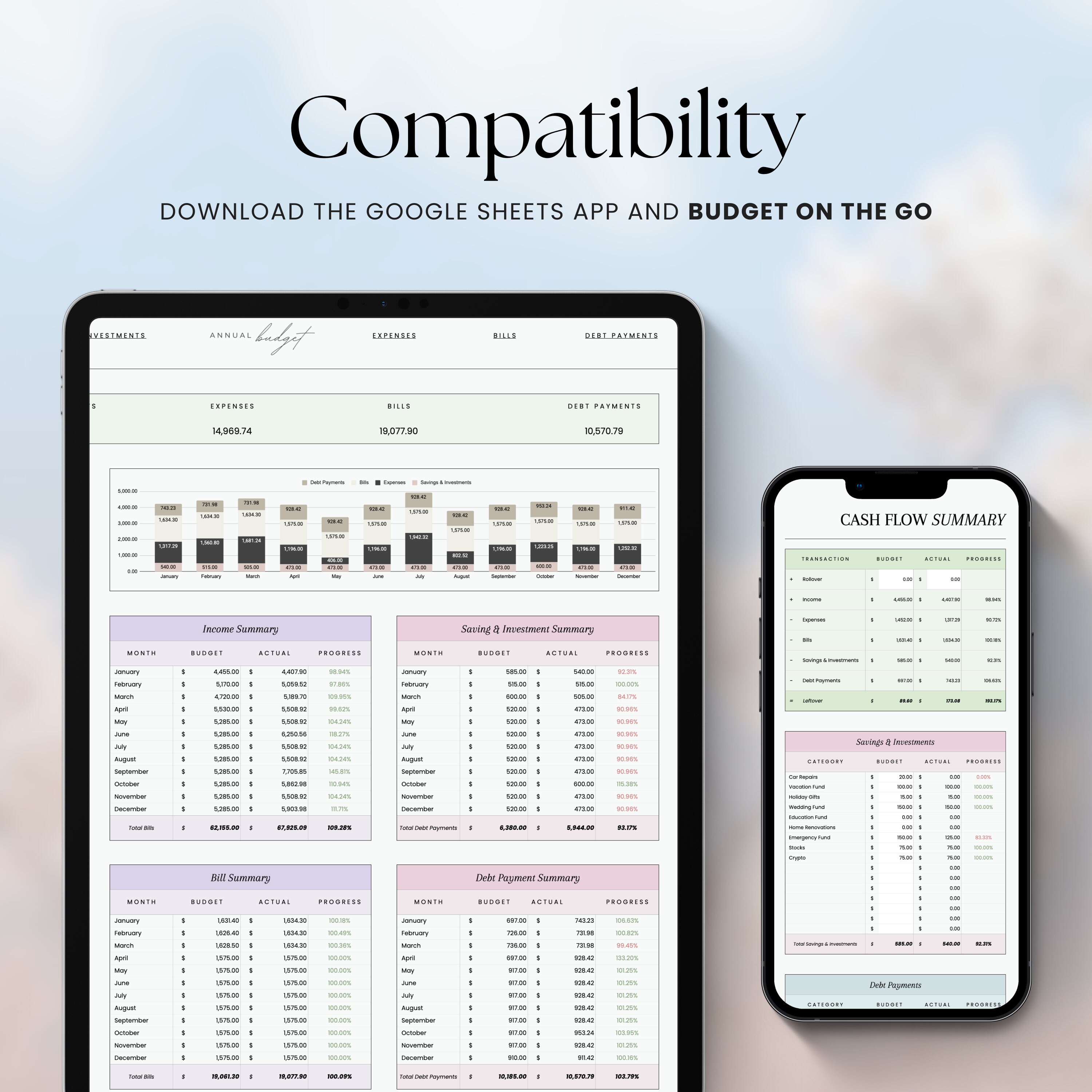 Google Sheets Budget Planner Spreadsheet, Monthly Budget Google Sheets ...