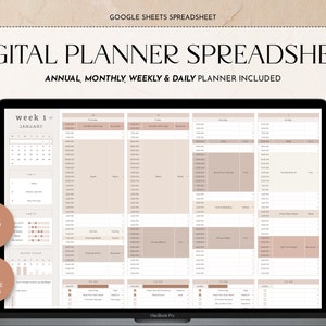 Digital Planner Spreadsheet Google Sheets Daily to Do List - Etsy