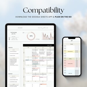 Daily Weekly Monthly Spreadsheet Planner, Google Sheets Digital Planner ...