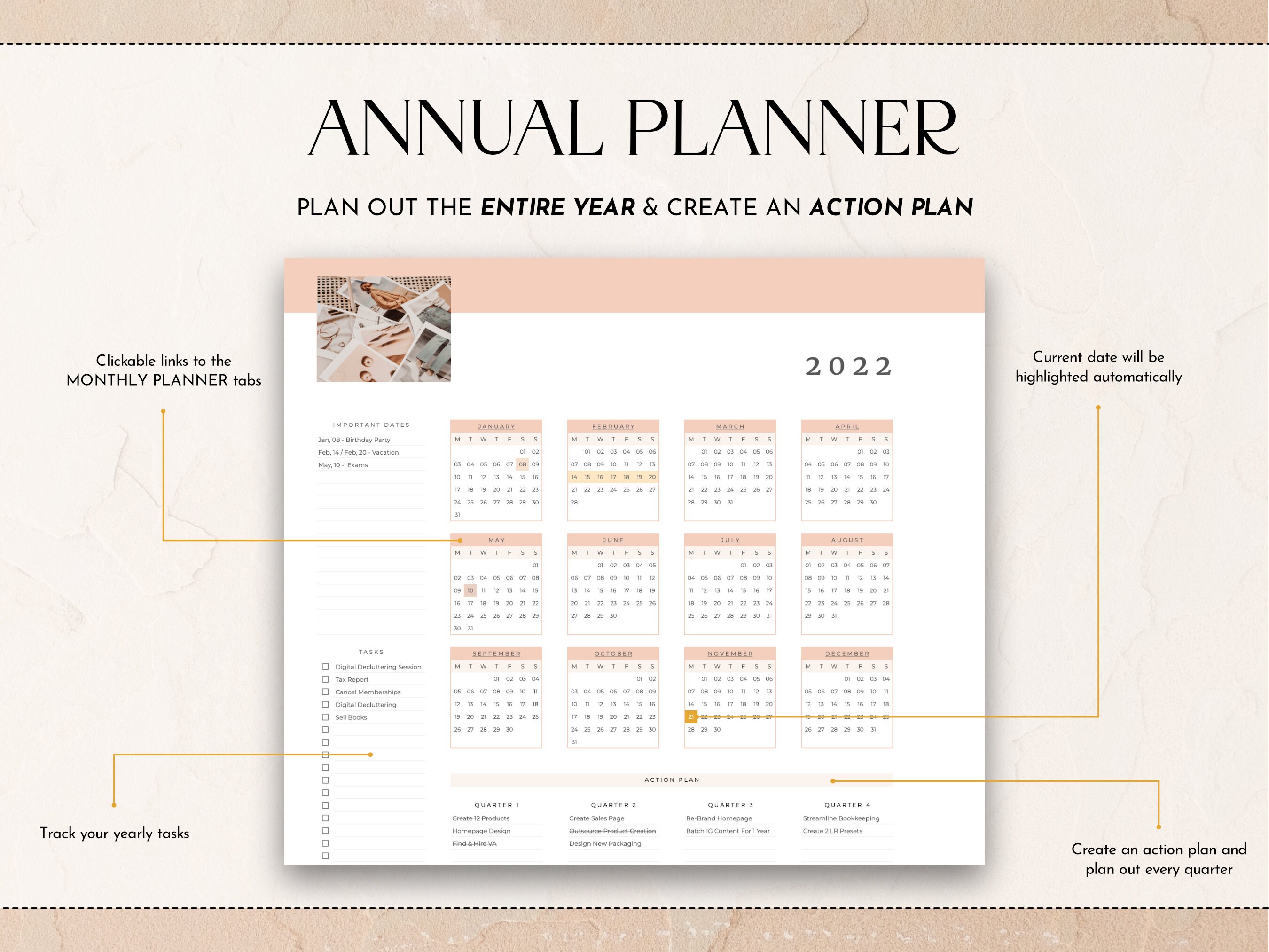 Spreadsheet Planner Google Sheets Digital Planner Annual - Etsy UK