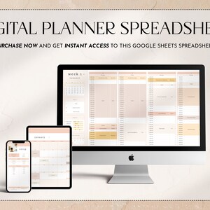Spreadsheet Planner Google Sheets Digital Planner Annual Planner Daily ...
