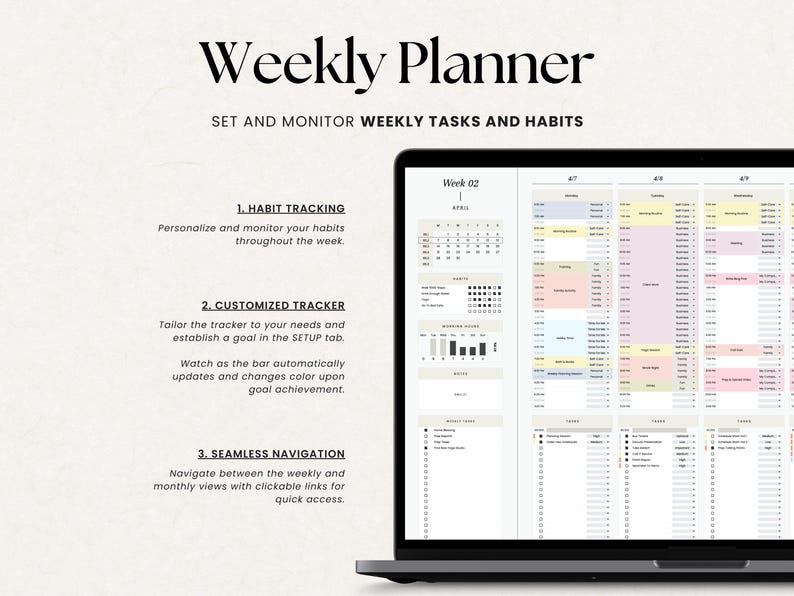 2026 Daily Schedule Google Sheets Planner | Weekly To-do List (digital ...