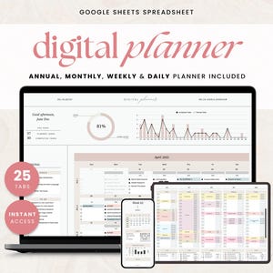 Spreadsheet Planner | Google Sheets Digital Planner | Annual Planner ...