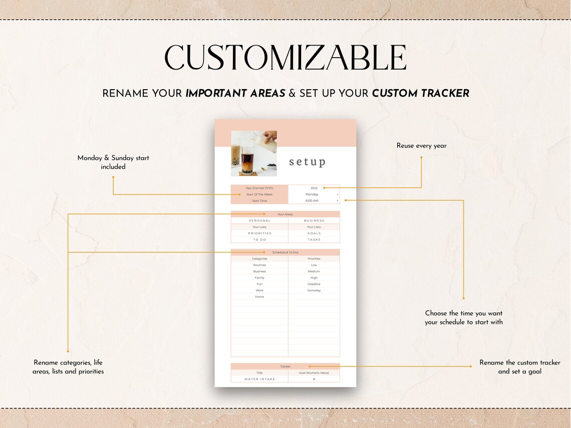 Spreadsheet Planner Google Sheets Digital Planner Annual - Etsy