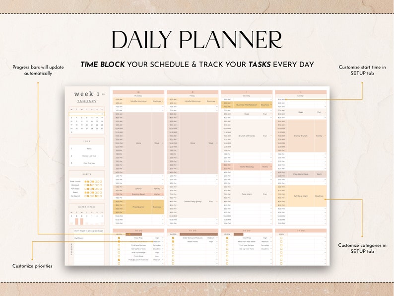 Spreadsheet Planner Google Sheets Digital Planner Annual - Etsy