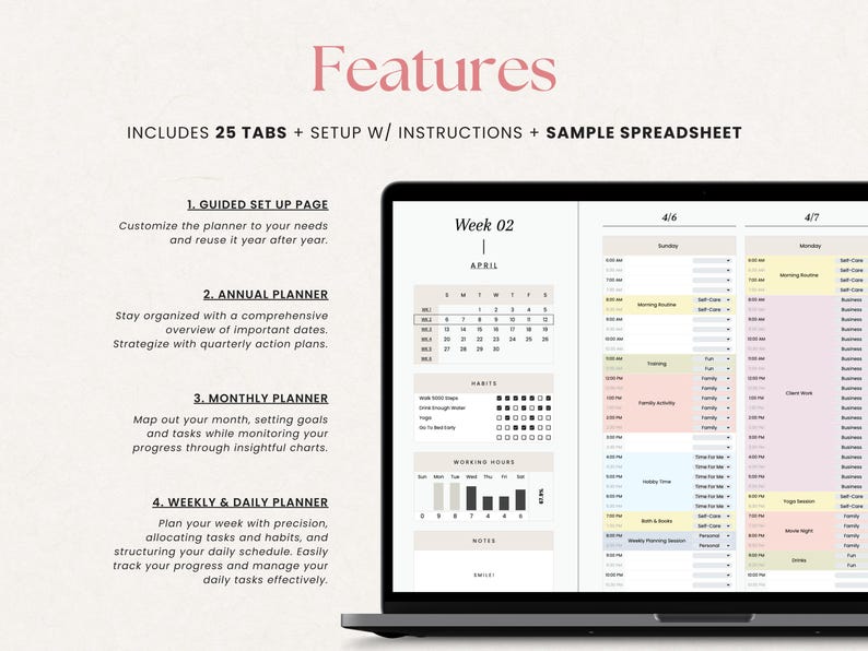 Google Sheets Digital Planner | Annual, Monthly, Weekly (instant Access ...