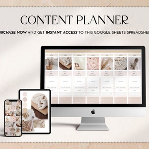 Content Calendar & Planner Spreadsheet | Monthly Digital Marketing ...
