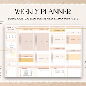 Spreadsheet Planner Google Sheets Digital Planner Annual Planner Daily ...