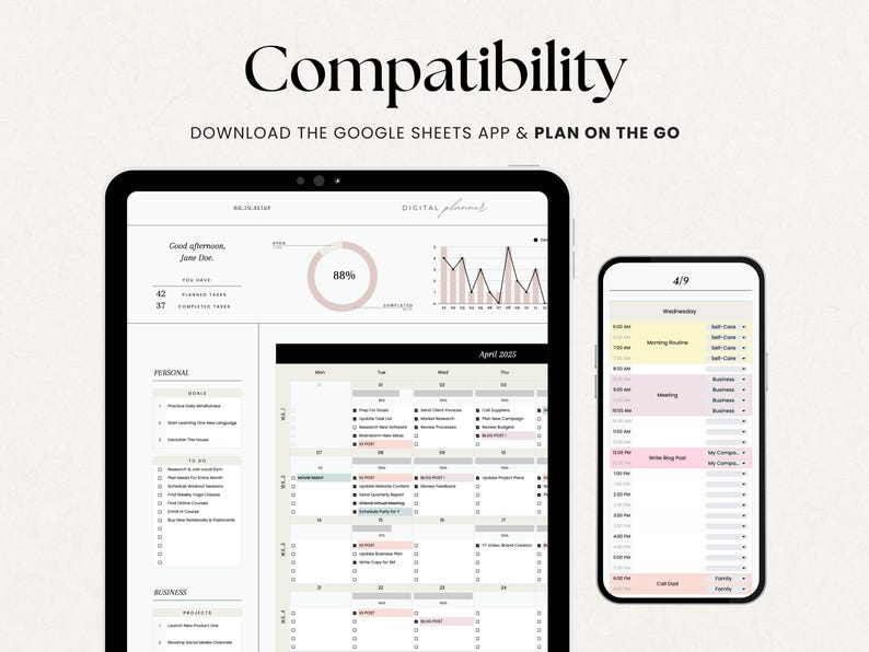 Daily Schedule Google Sheets Spreadsheet Planner | to Do List Template ...