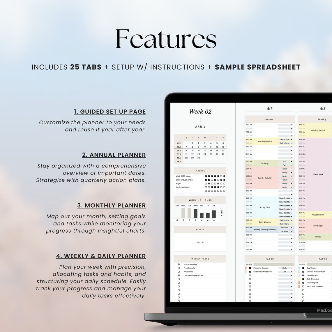 Daily Schedule Google Sheets Spreadsheet Planner, to Do List ...