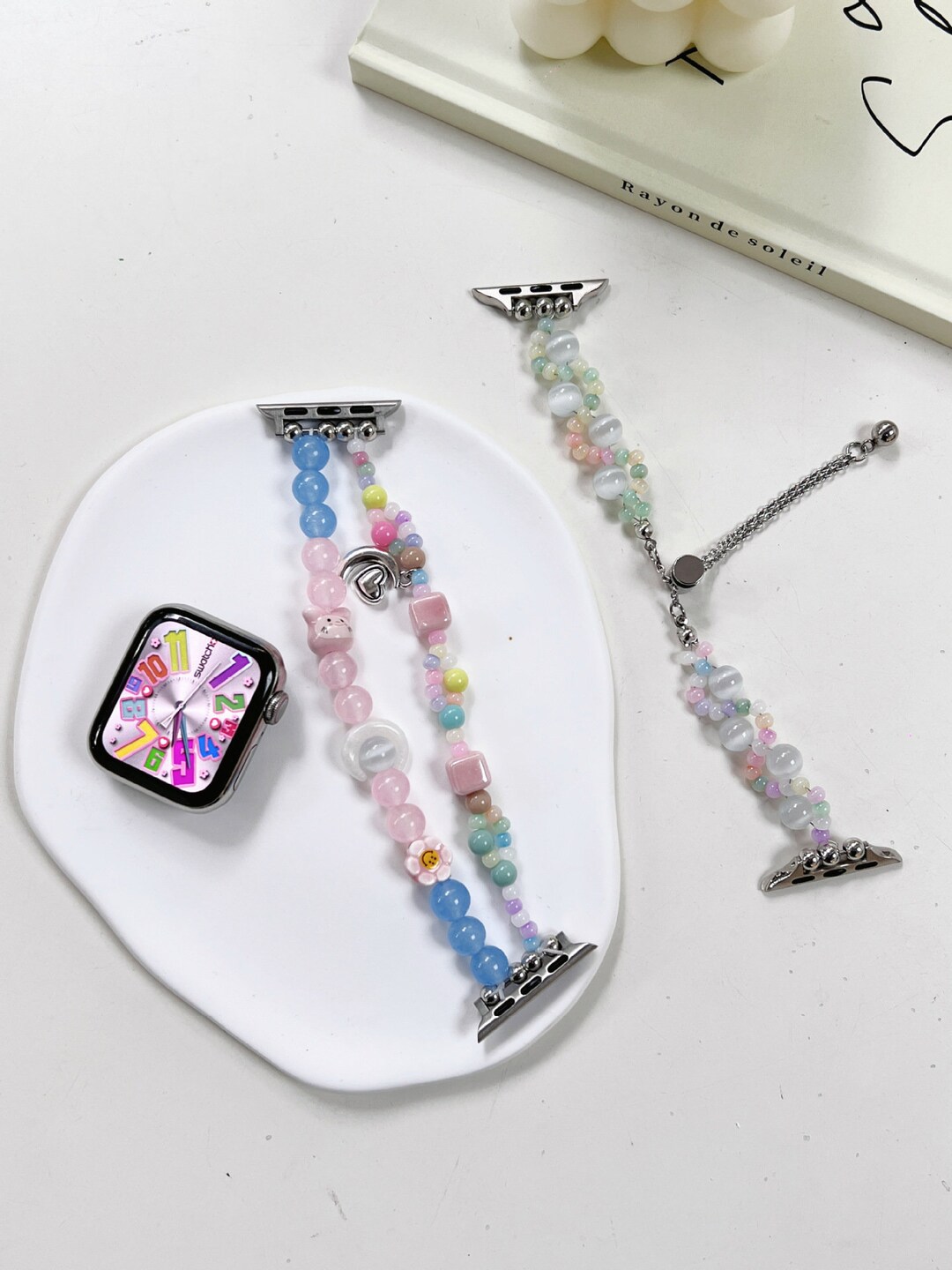 Crescent Moon Shape Apple Watch Strap, Beaded Apple Watch Band, Iwatch ...