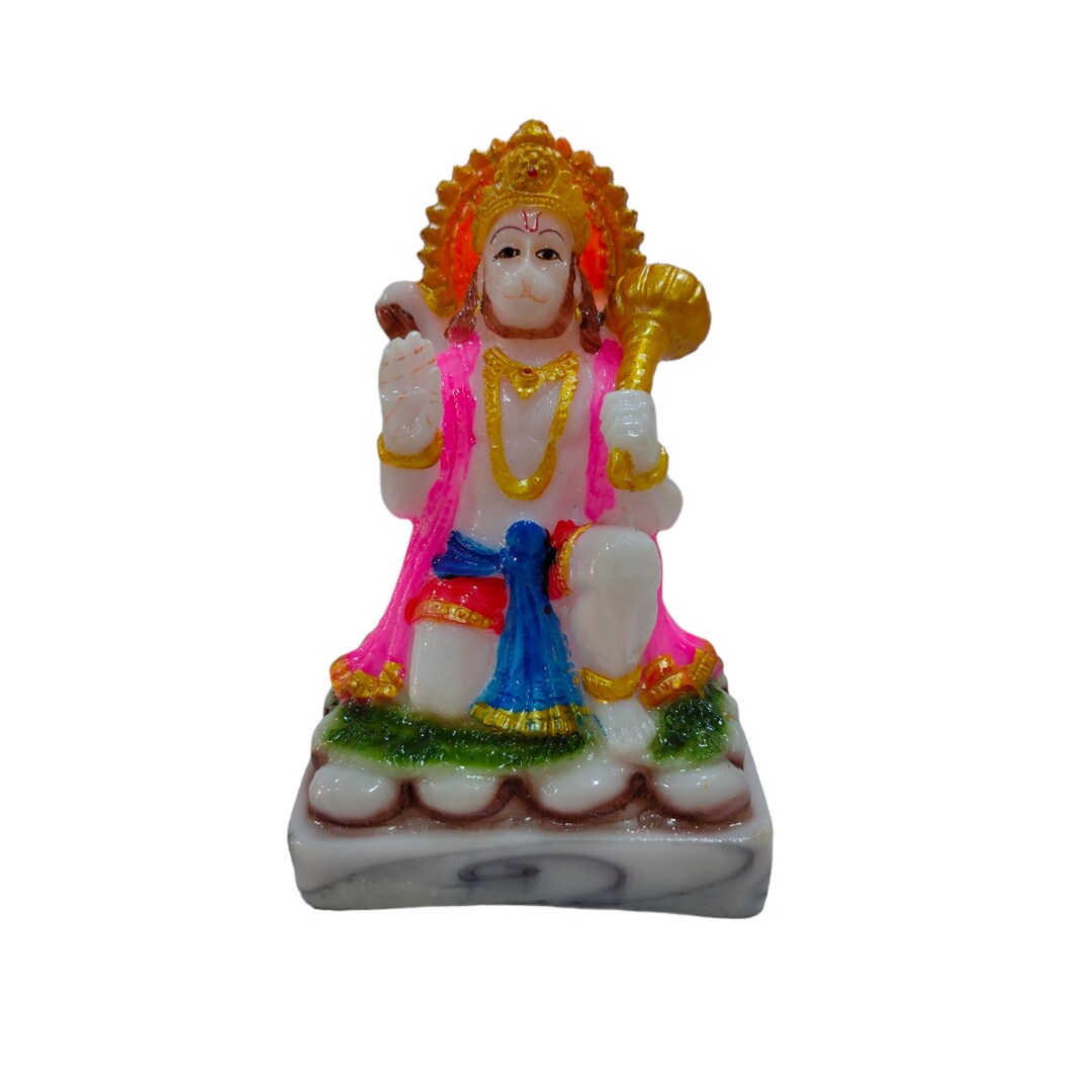 Hanuman Ji Idol Handcrafted Handmade Marble Dust Polyresin 13 X 8 Cm ...