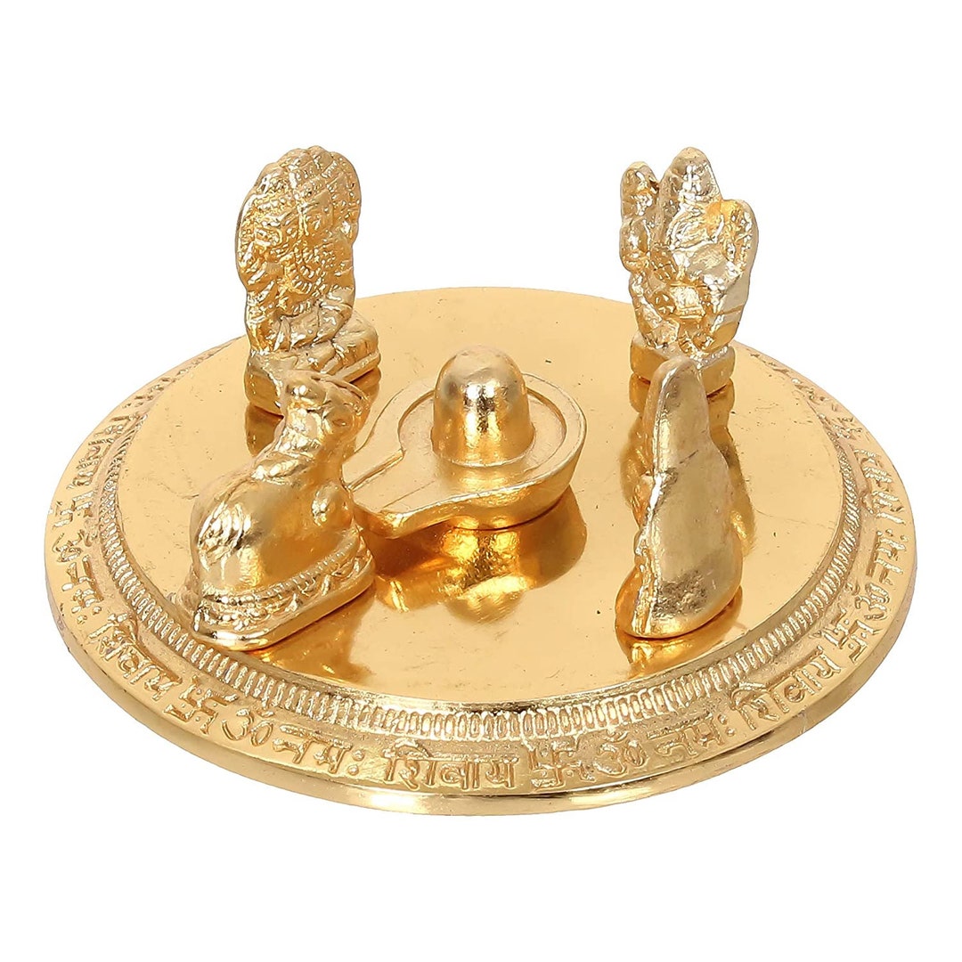 Gold Plated Shiv Parivar Idol With Shivling alloy, Shiv Pariwar Murti ...