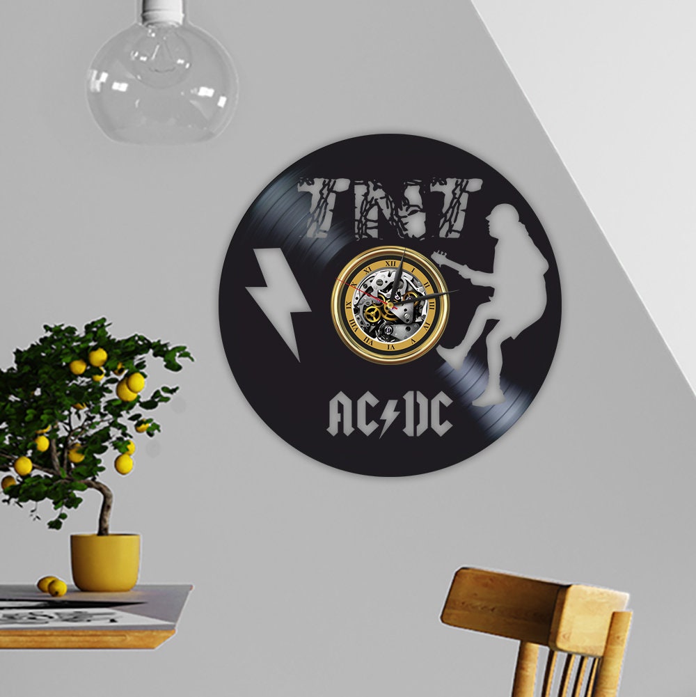 ACDC Vinyl Record Large Wall Clock Rock Band Art Original - Etsy