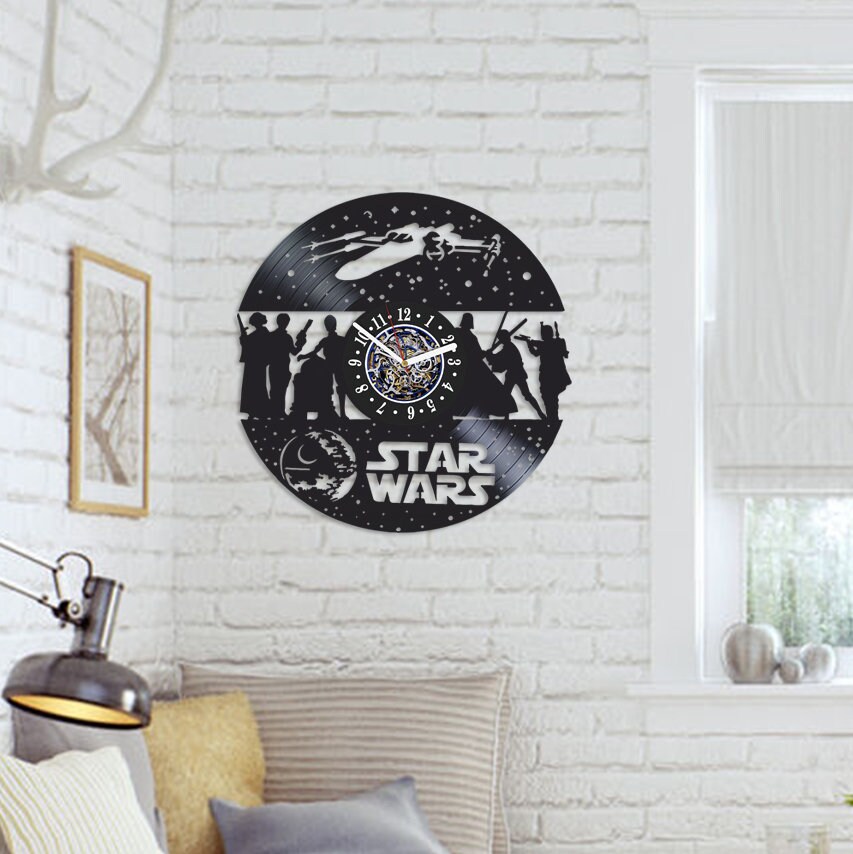 Star Wars Vinyl Record Round Wall Clock Star Wars Room Decor Vintage ...