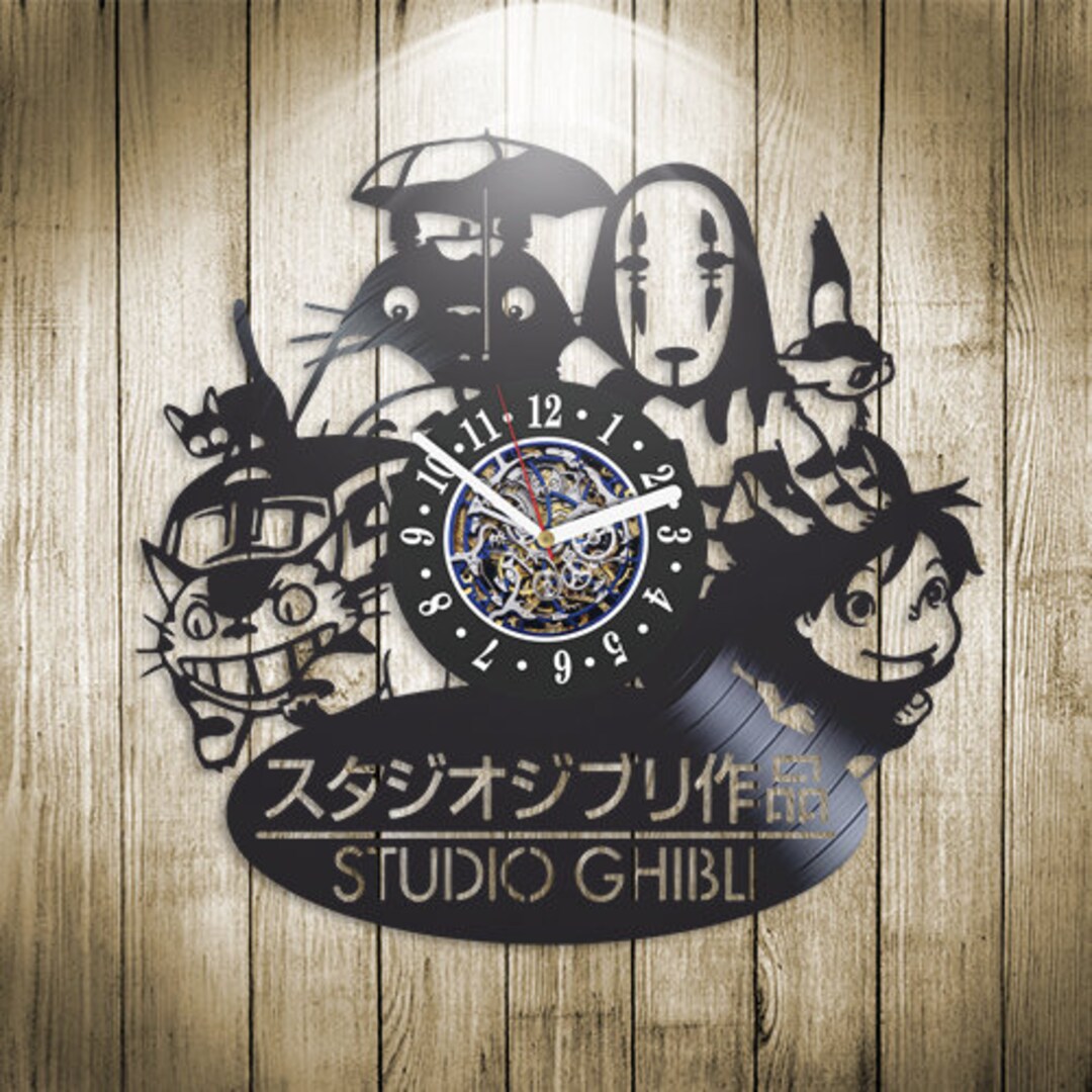 Anime Vinyl Record Silent Wall Clock Anime Character Art Retro Decor ...
