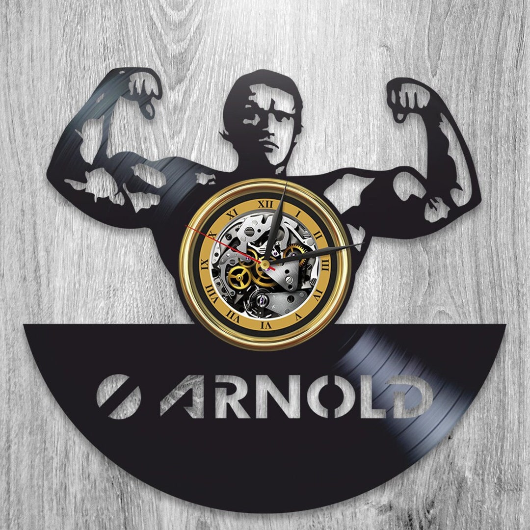 Bodybuilder Vinyl Record Black Wall Clock Gym Wall Decor Powerlifting ...