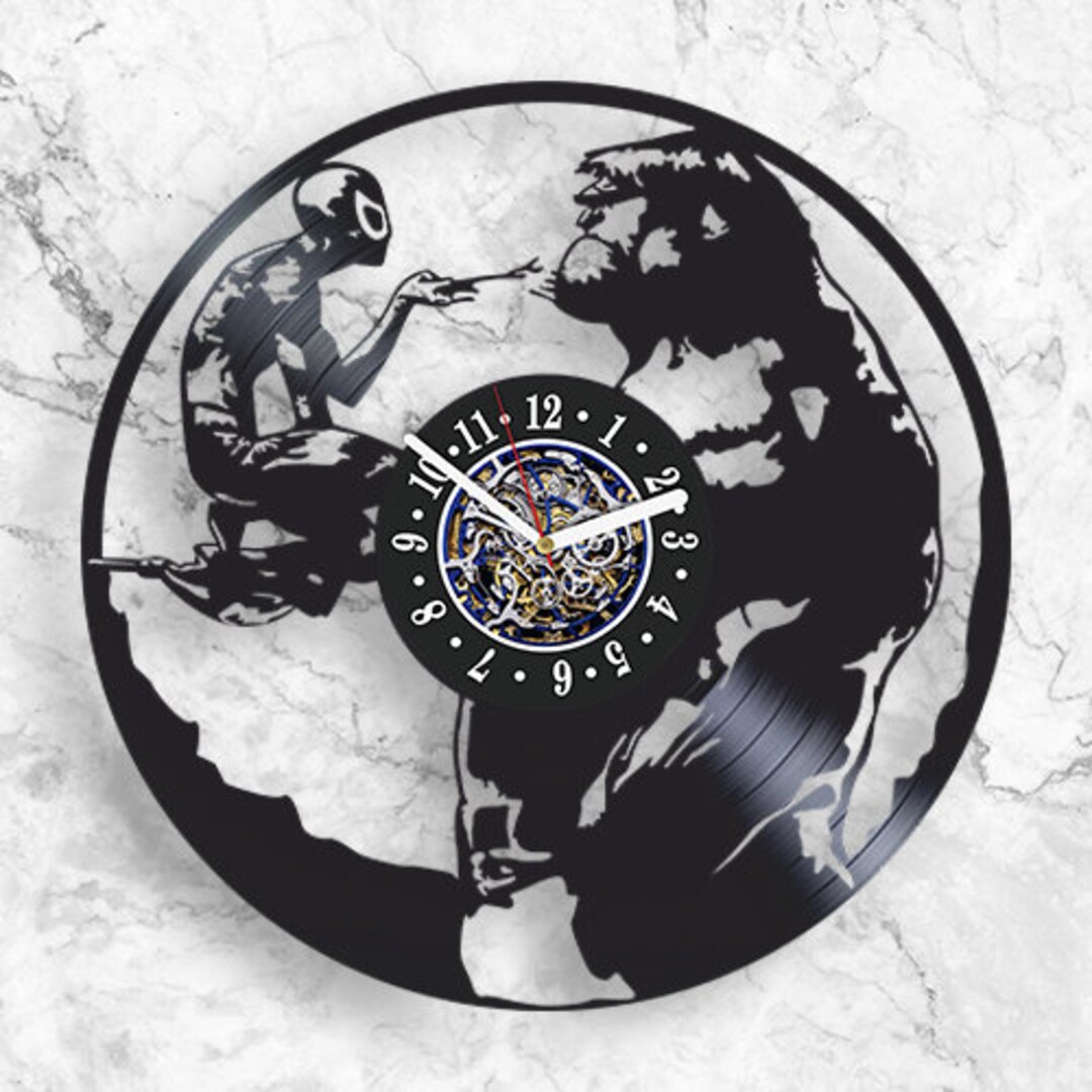 Spider-man Vinyl Record Wall Large Clock Marvels Legends Funny Decor ...