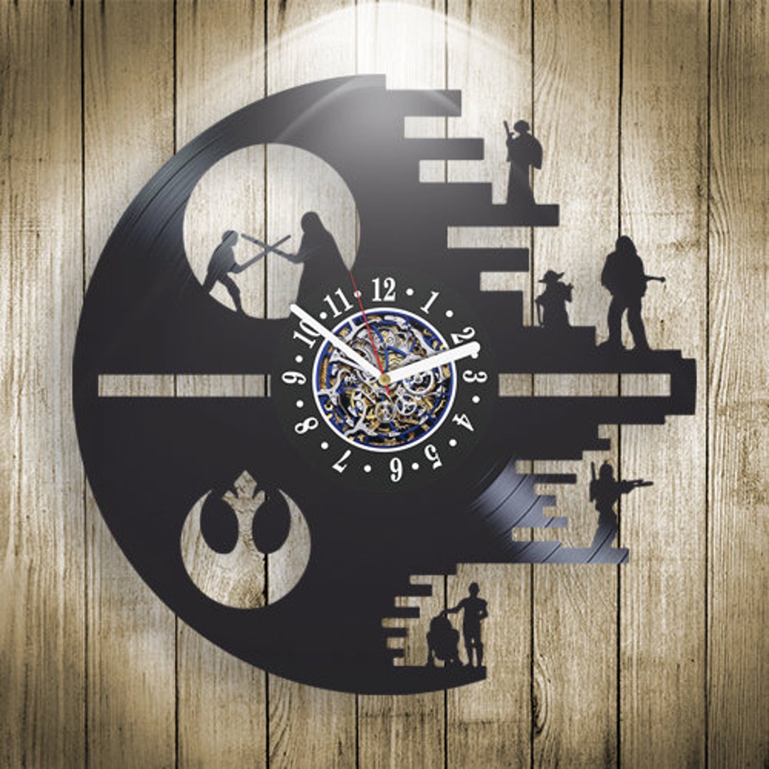 Star Wars Vinyl Record Silent Wall Clock Star Wars Wall Art Bedroom ...