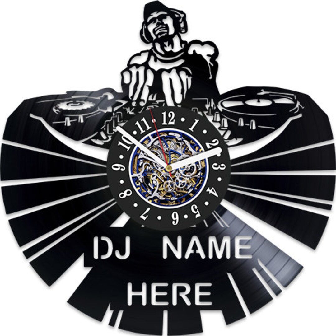 DJ Personalization Vinyl Record Clock 12 Vintage Music Lover Home Decor ...