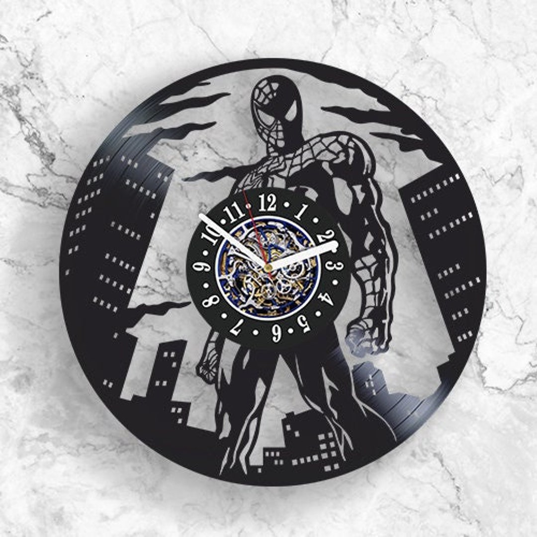 Spider-man Superhero Vinyl Record Black Clock Marvels Gifts for Men ...