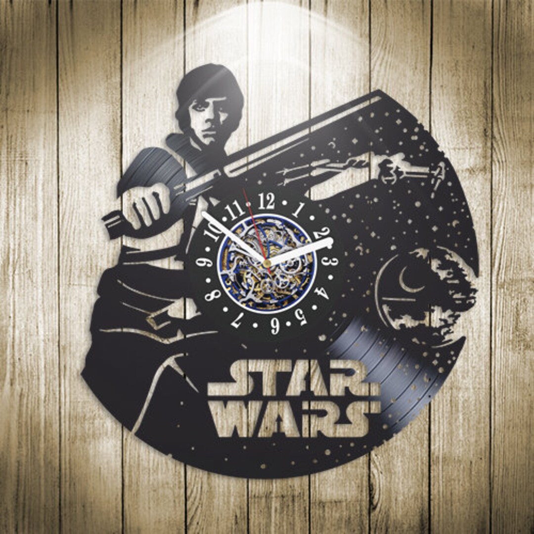 Luke Skywalker Vinyl Record Handmade Clock Star Wars Decoration Unique ...