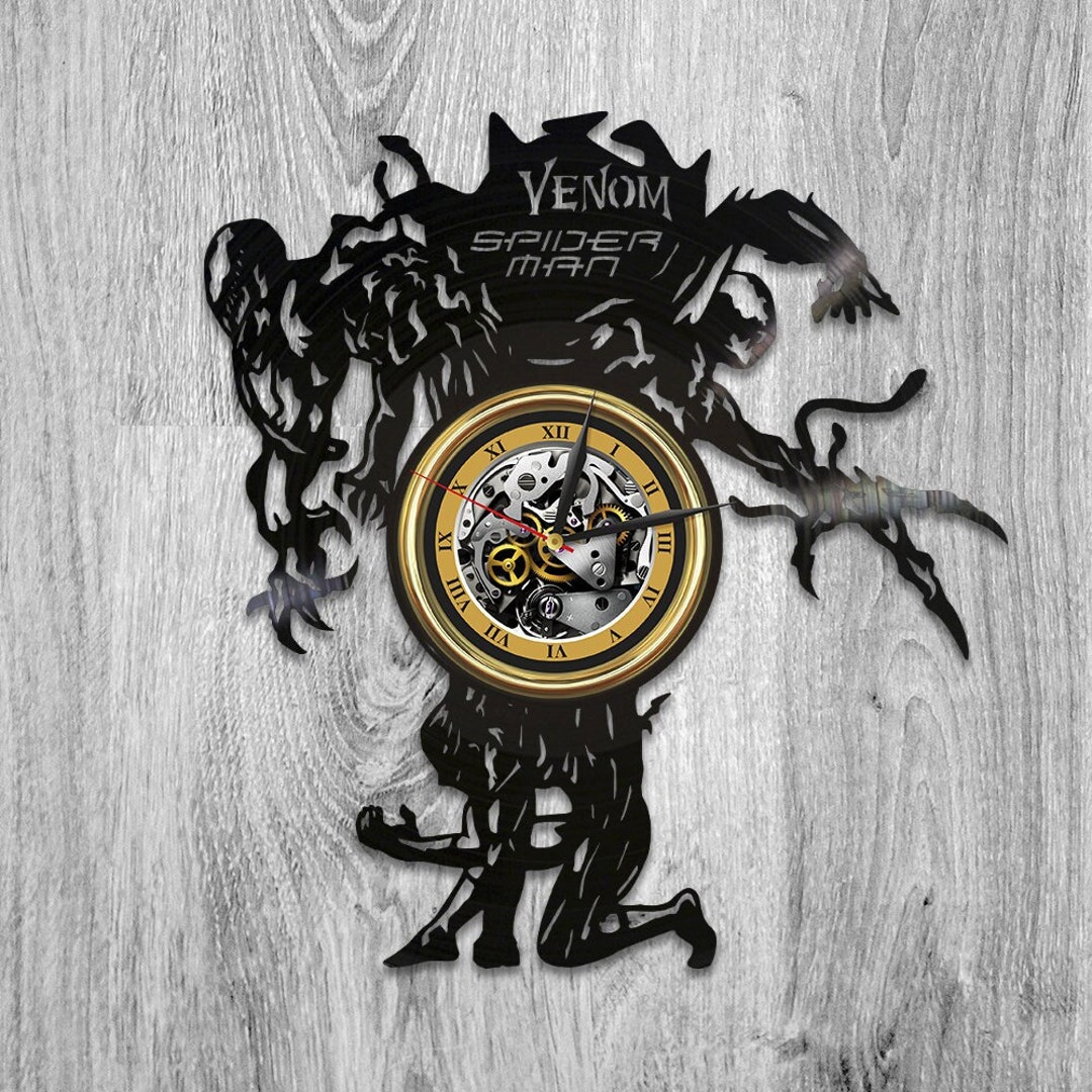 Spider-man Vs Venom Vinyl Record Silent Clock Comics Books Gifts Wall ...