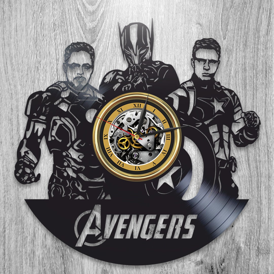 Avengers Super Heroes Vinyl Record Wall Clock Marvels Gifts for Kids ...