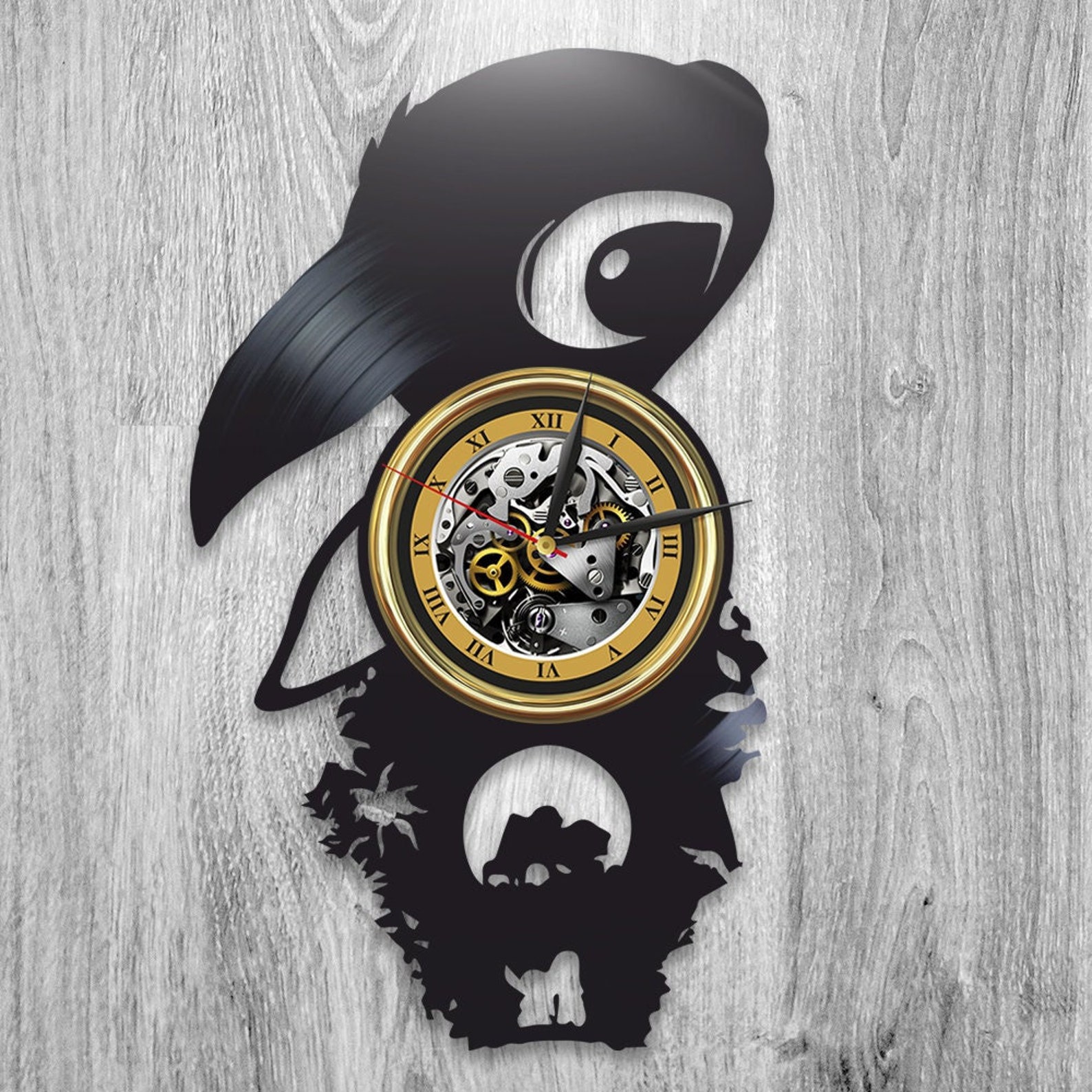 Lilo and Stitch Vinyl Record Funny Wall Clock Cartoon Wall Decor Cute ...