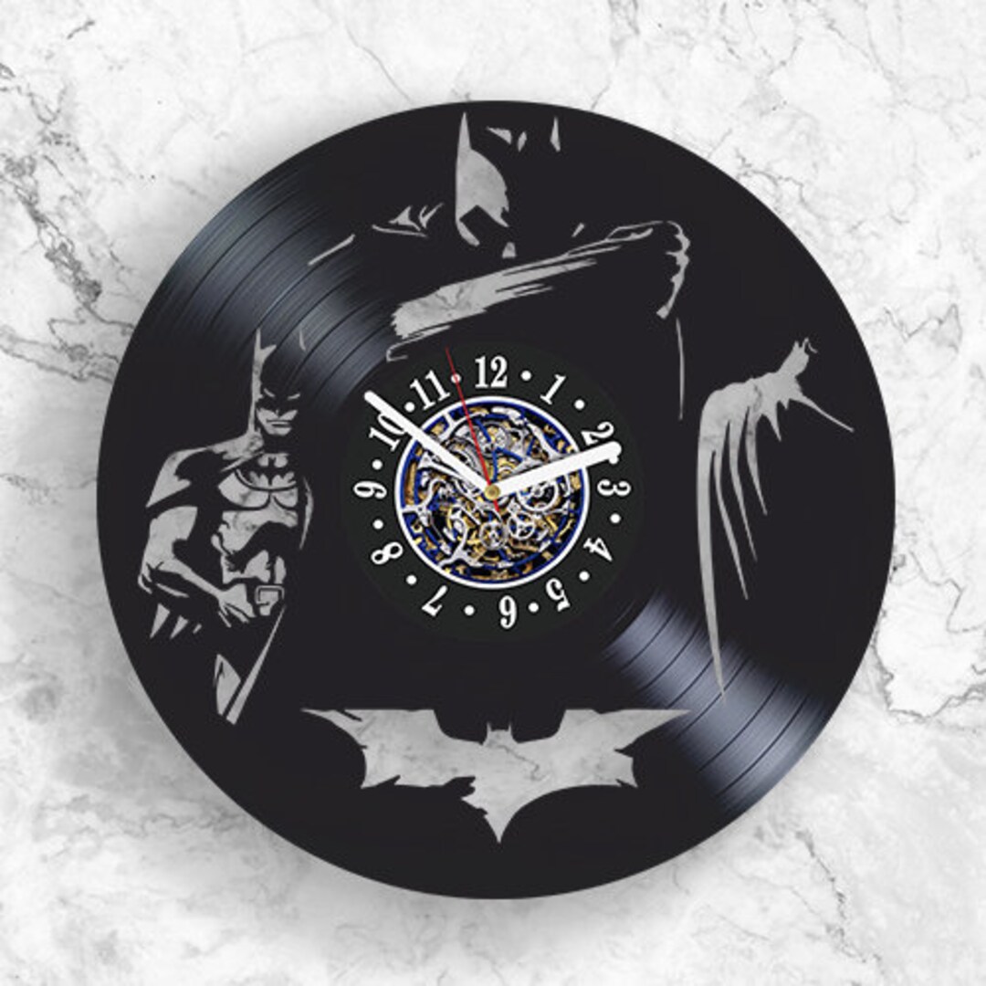 The Dark Knight Vinyl Record Large Clock DC Comics Hero Superhero Decor ...